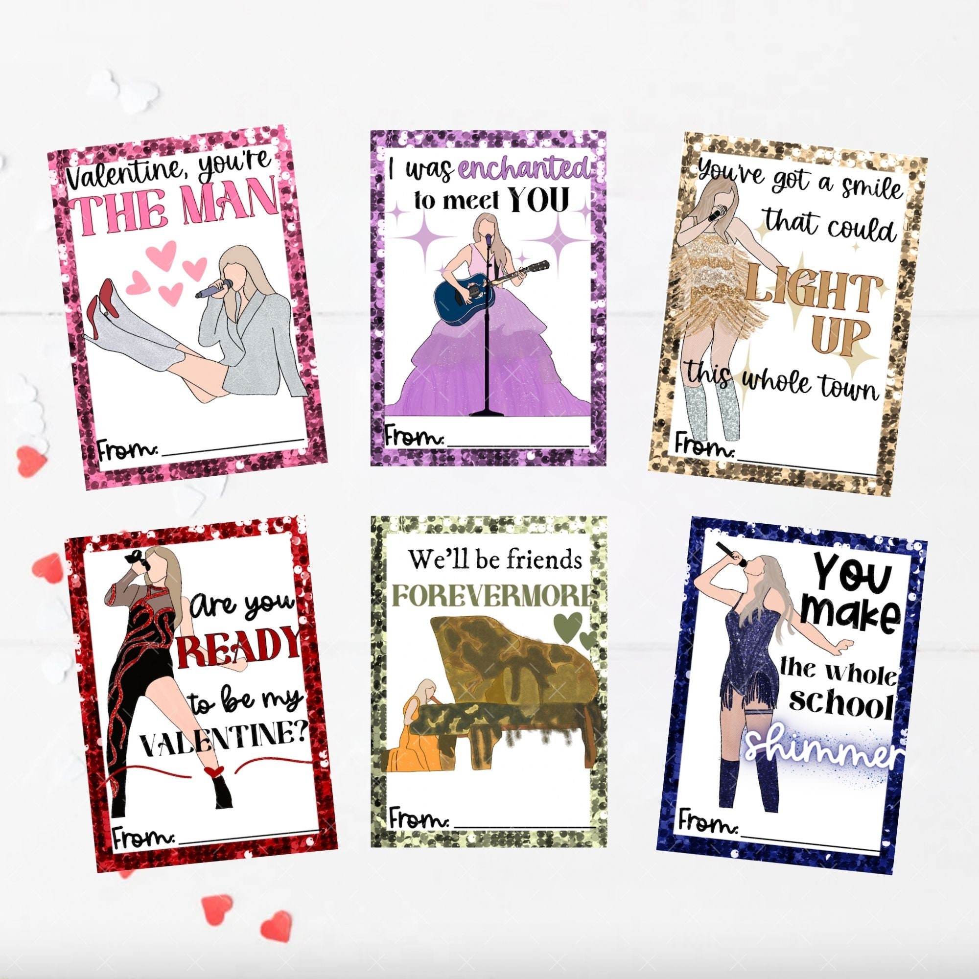 Printable Classroom Valentine-taylor Swift-valentine's Day Editable ...