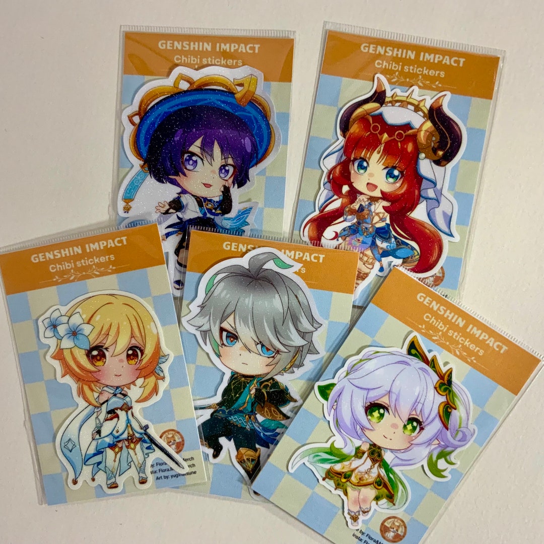 Genshin Impact Vinyl Chibi Stickers With Glittery Phototop Sumeru ...
