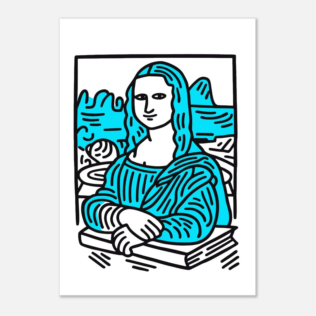 Pop Art Mona Lisa Print - Keith Haring Inspired Wall Art - Vibrant ...