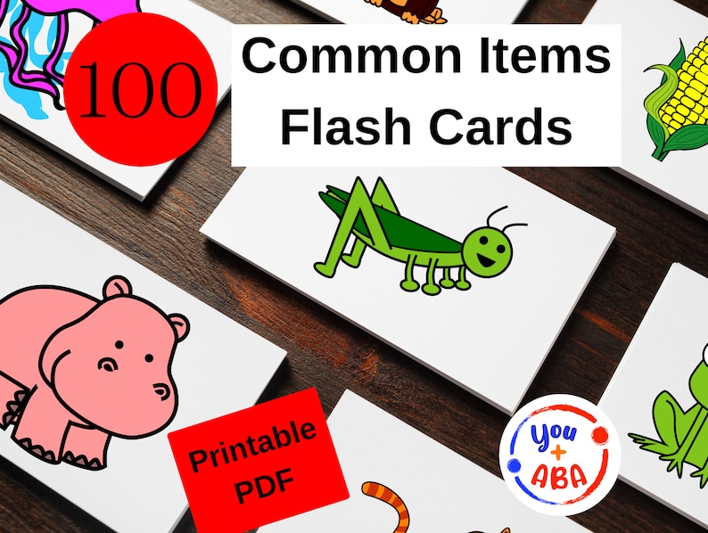 Flash Cards Printable 100 Common Objects | Flash Cards I Assessments ...