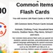 Flash Cards Printable 100 Common Objects | Flash Cards I Assessments ...