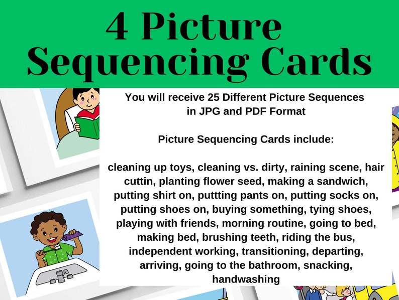 Sequencing Materials 4 Picture Sequencing Card | Flash Cards ...
