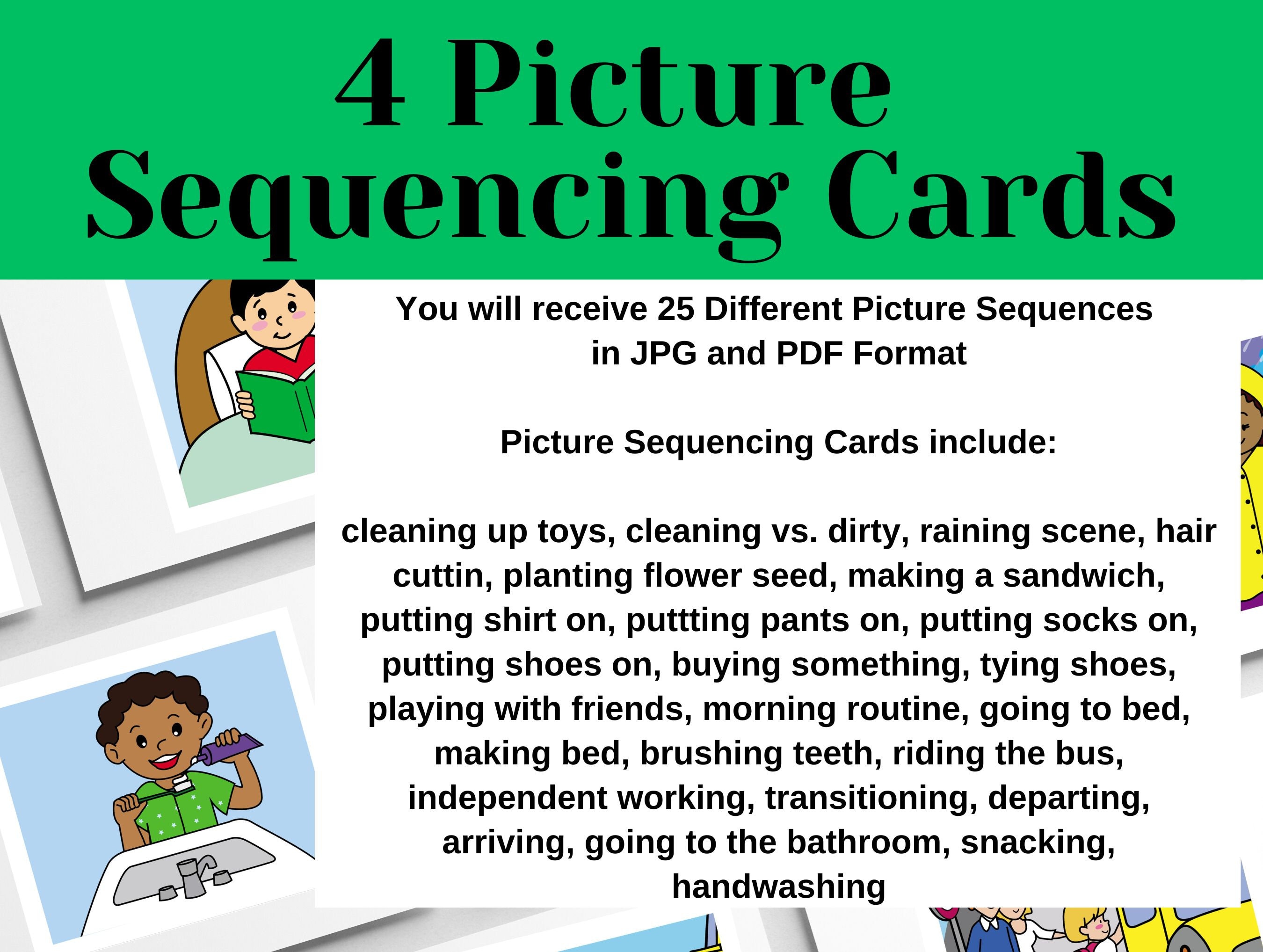 Sequencing Materials 4 Picture Sequencing Card | Flash Cards ...