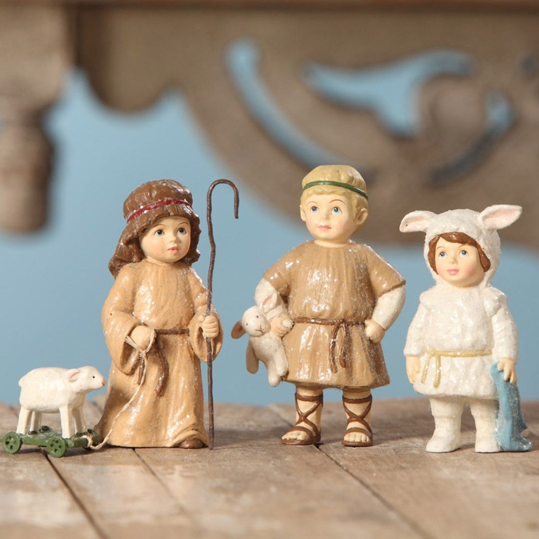 Bethany Lowe Shepherds and Lost Sheep Set of 3 - Etsy