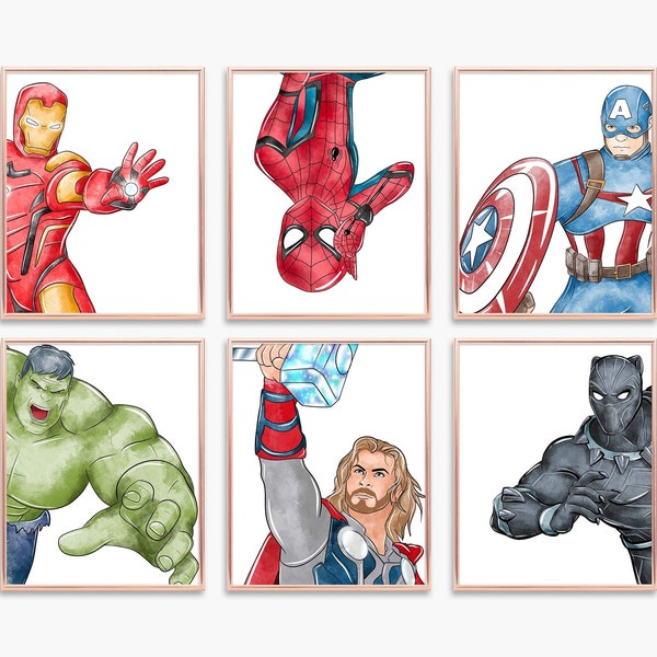 Superhero Wall Art - Etsy