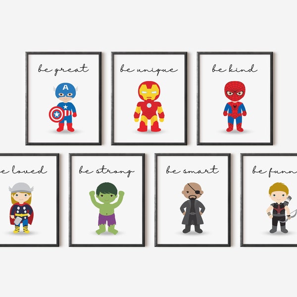 Superhero Wall Art - Etsy