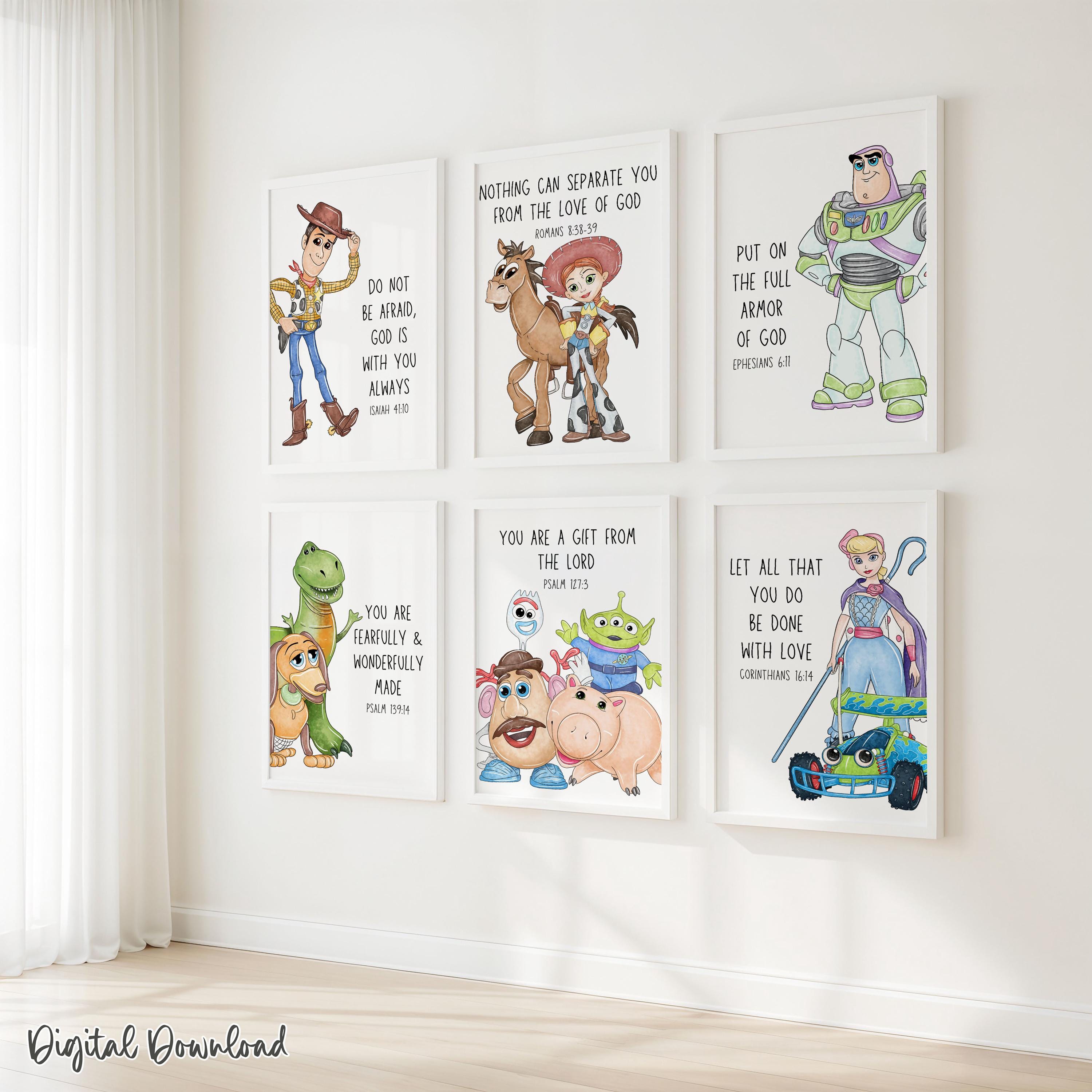 Toy Story Bible Verse Prints: Set of 6 Kids Scripture Art (digital ...