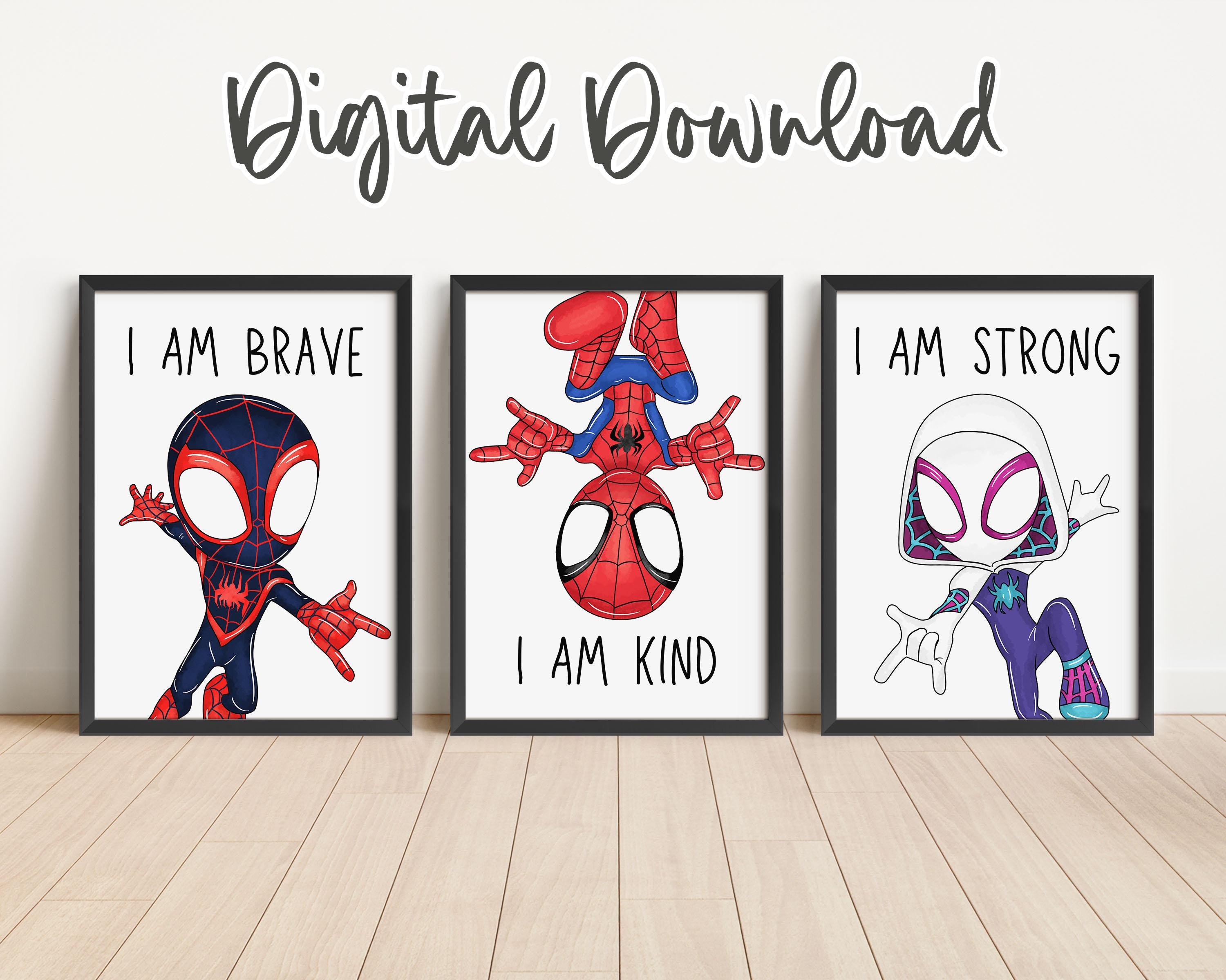 Superhero Affirmation Prints – Set of 3 Positive Quotes for Kids Room ...