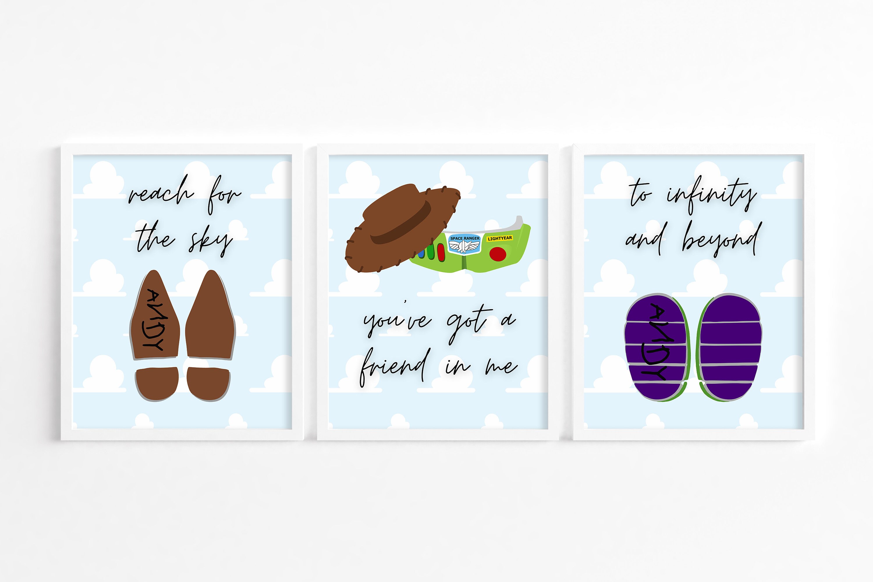 Toy Story Wall Art With Iconic Quotes Set of 3 Nursery - Etsy