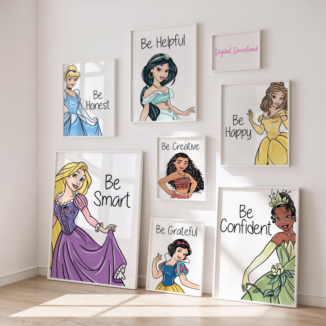 Princess Affirmation Prints: Set of 14 Girls Room Decor (digital ...