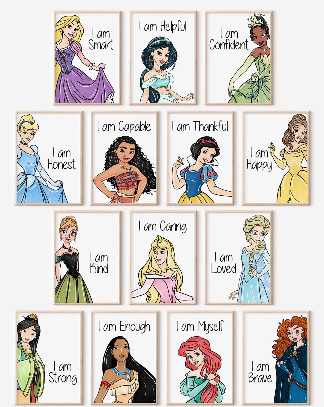 Princess Affirmation Prints – Set of 12, Girls Nursery Wall Art ...