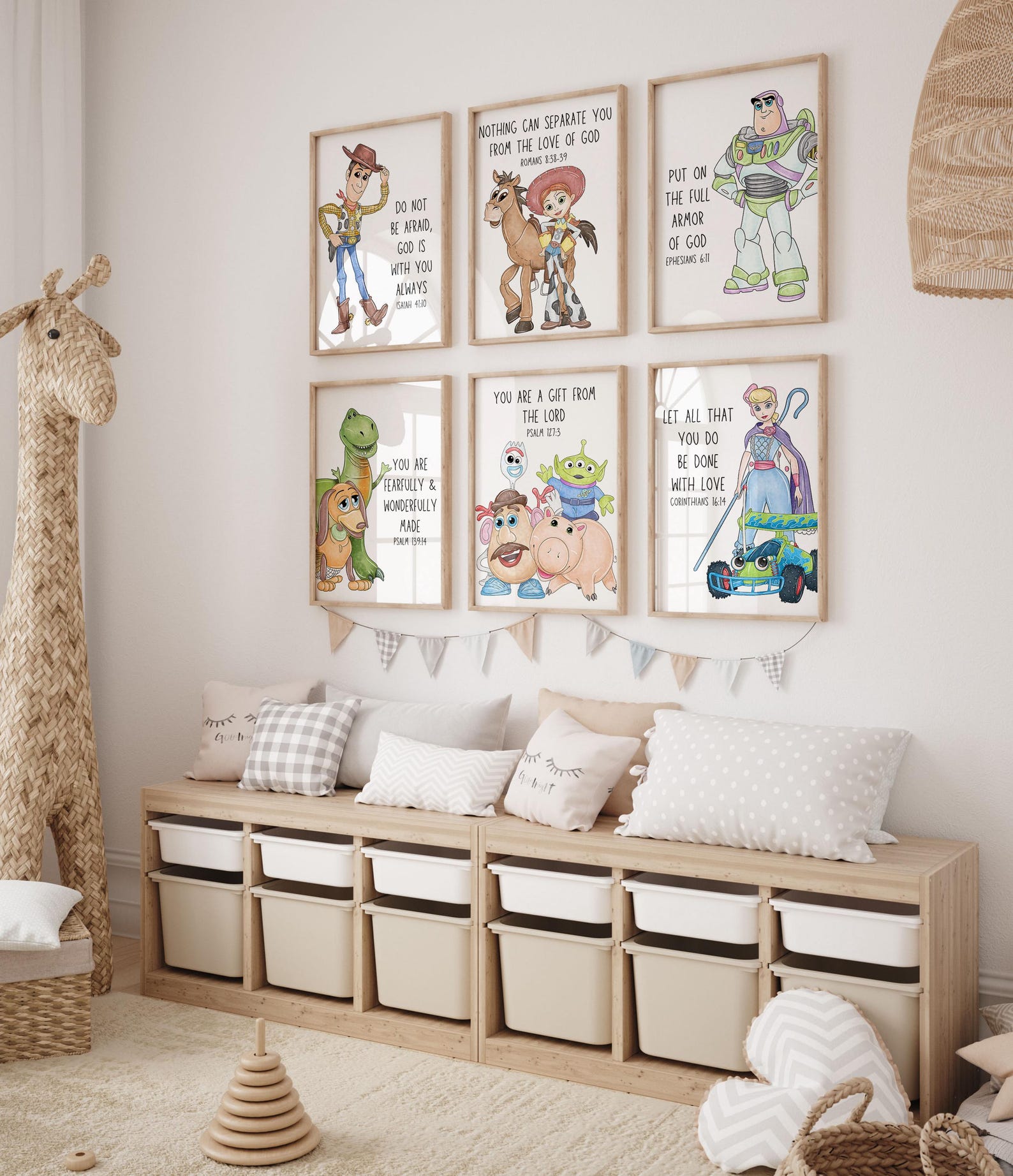 Toy Story Bible Verse Prints: Set of 6 Kids Scripture Art (digital ...