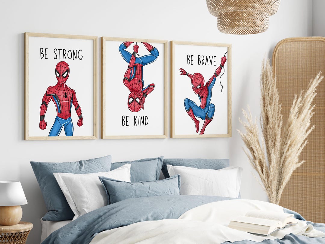 Superhero Affirmation Prints – Set of 3, Boys Room Wall Art, Printed or ...