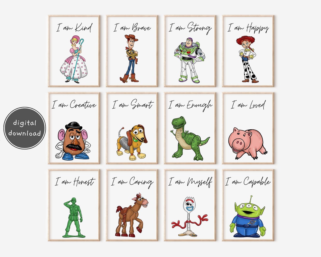 12 Digital Toy Inspired 'I AM' Affirmation Prints, Playroom Decor ...