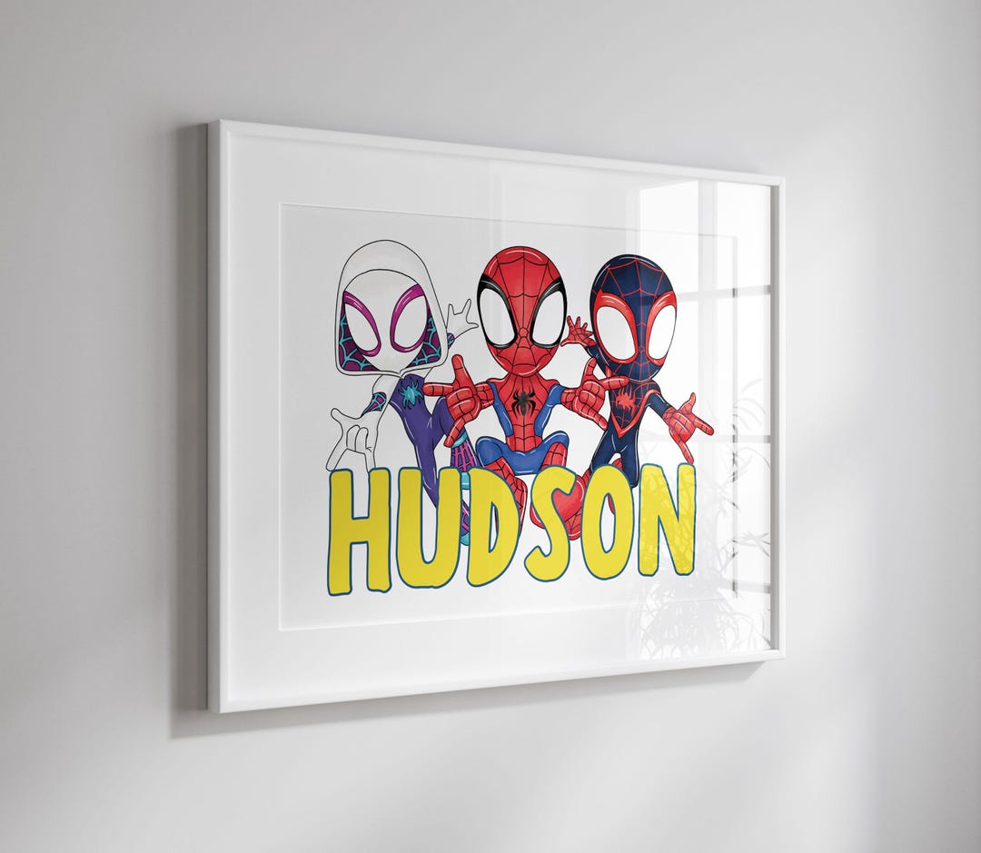 Personalised Superhero Spidey Name Print – Boys Room Wall Art (digital ...
