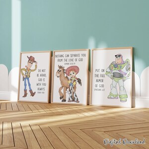 Toy Story Bible Verse Prints: Set of 6 Kids Scripture Art (digital ...