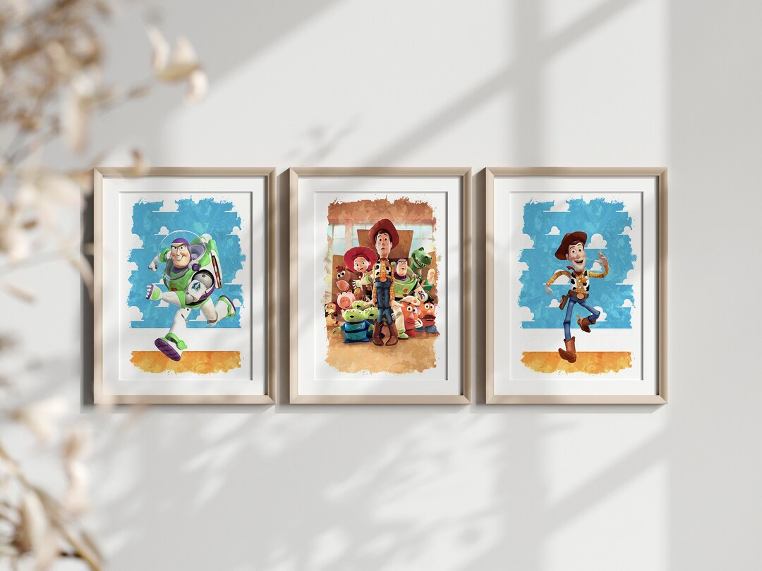 Toy Story Oil Painting Style Prints: Set of 3 Nursery Wall Art (digital ...