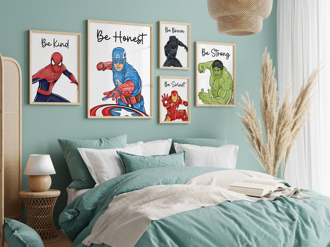 Digital Superhero Affirmation Prints – Set of 5 ‘BE’ Posters (be Kind ...