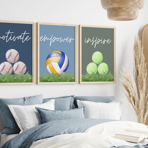 Digital Sports Affirmation Wall Art – Set of 6 Printable Nursery Prints ...