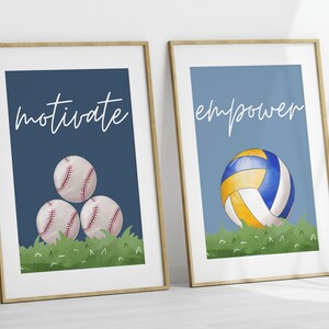 Digital Sports Affirmation Wall Art – Set of 6 Printable Nursery Prints ...