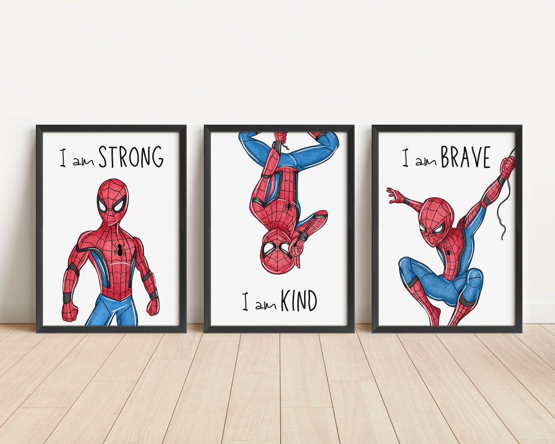 Digital Superhero Wall Art With I AM Affirmations, Set of 3 Prints, I ...