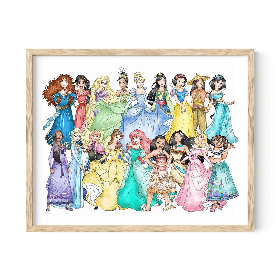 Princesses Landscape Wall Art, Group Design, Printed or Framed - Etsy