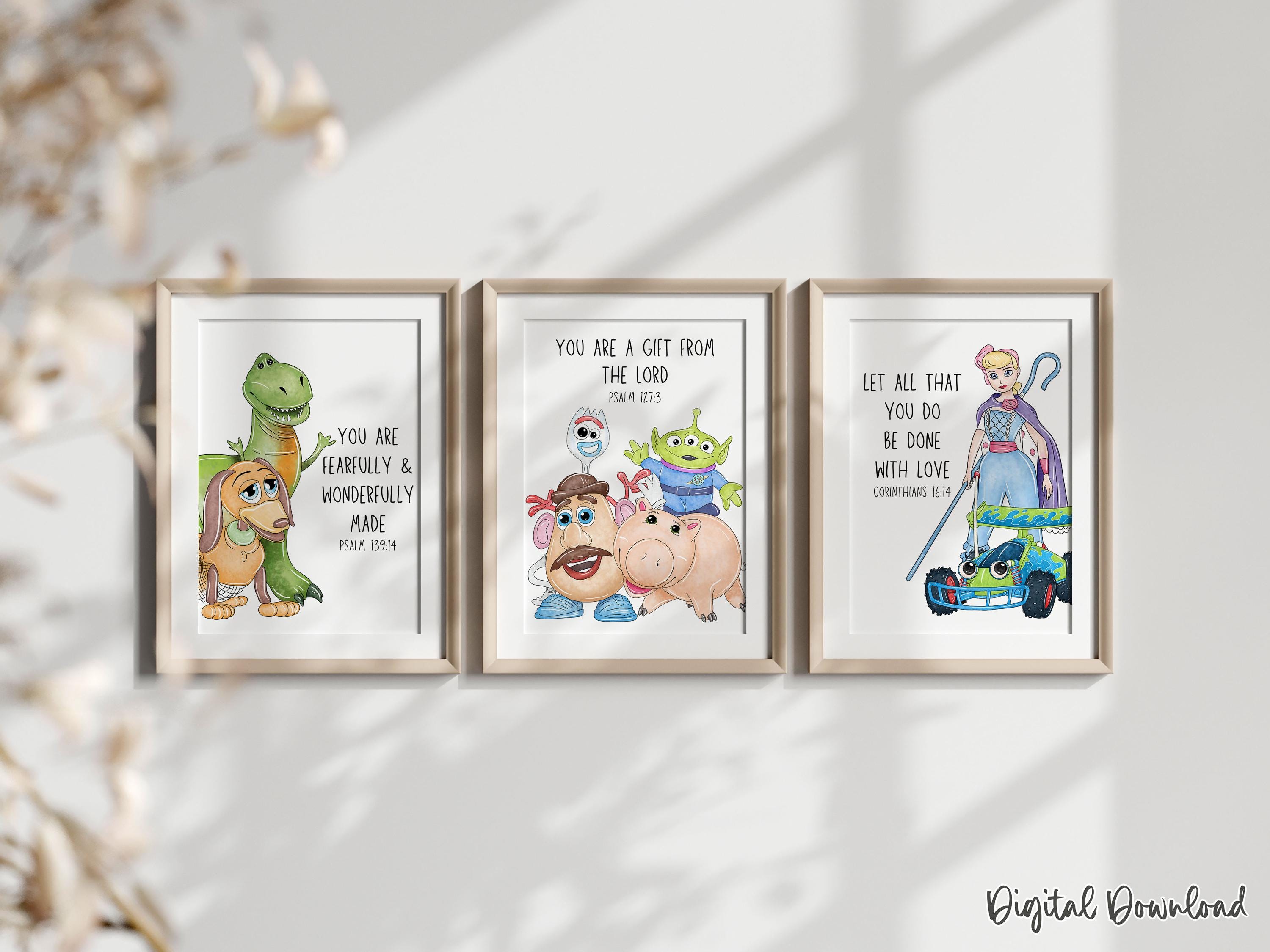Toy Story Bible Verse Prints: Set of 6 Kids Scripture Art (digital ...