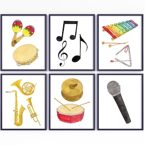 Set of 12 Watercolor Music Posters, Classroom Decor, Education ...