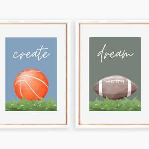 Digital Sports Affirmation Wall Art – Set of 6 Printable Nursery Prints ...