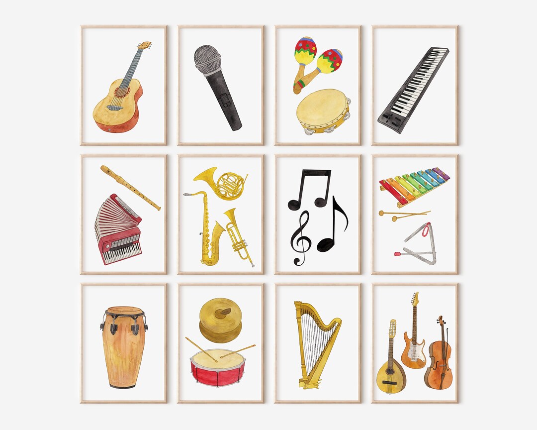 Set of 12 Watercolor Music Posters, Classroom Decor, Education ...