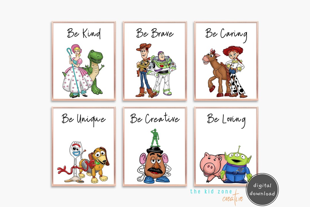 Set of 6 Toy Story Affirmations DIGITAL Prints, Nursery Wall Decor ...