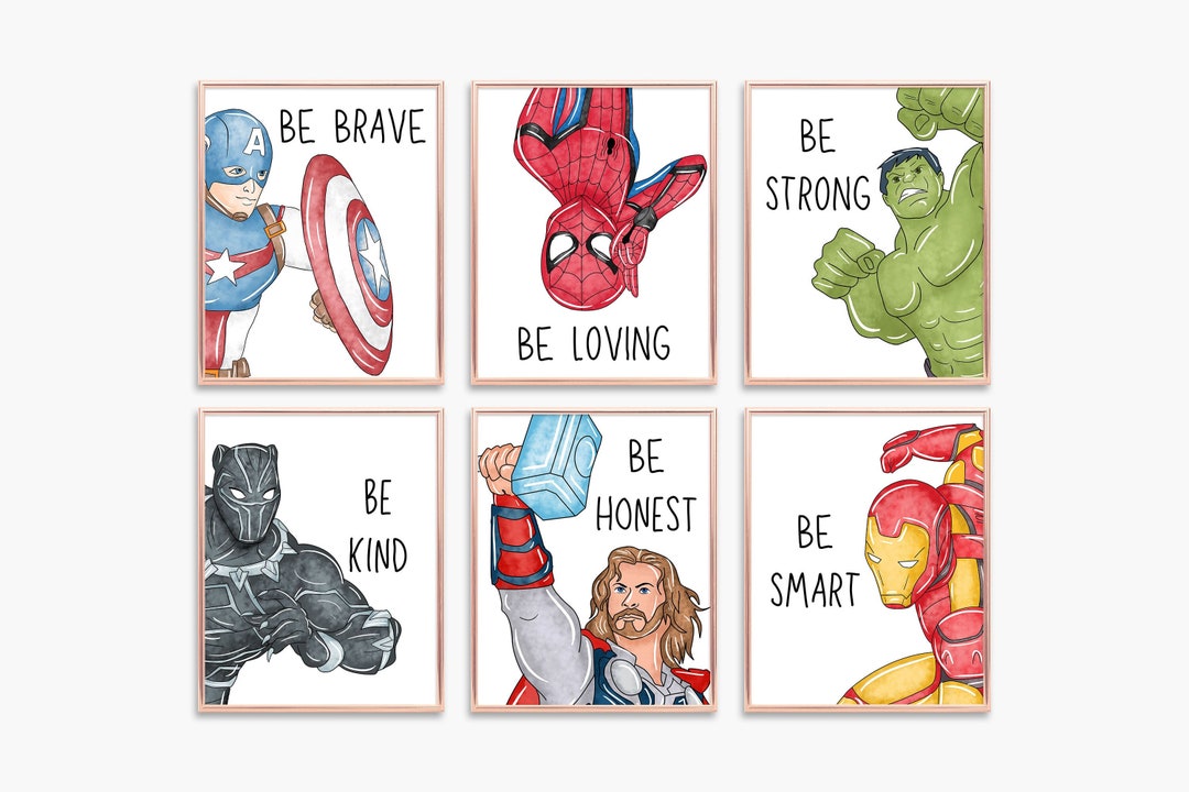 Digital Superhero Affirmation Wall Art – Set of 6 Printable “be Brave ...