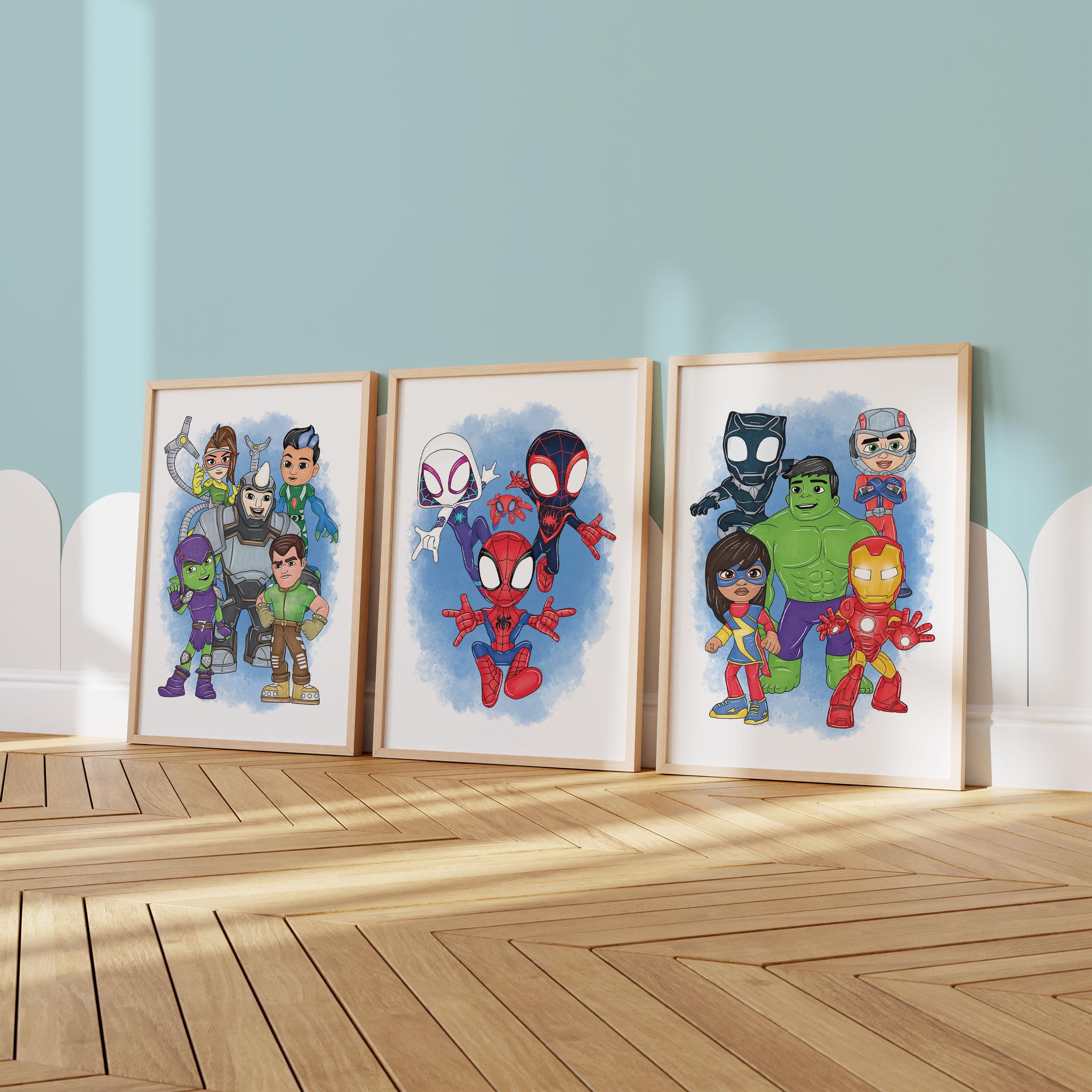 Web Team Hero Prints – Set of 3 Kids Wall Art, Printed or Framed - Etsy