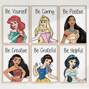 Princesses Affirmation Wall Art – Set of 14 Digital Prints for Girls ...