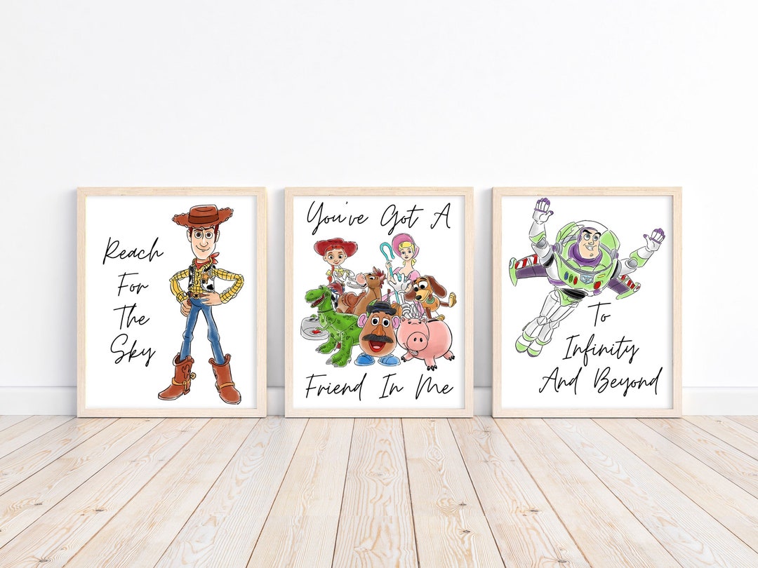 Toy Story Nursery Prints: Set of 3 Wall Art Decor (digital Download) - Etsy