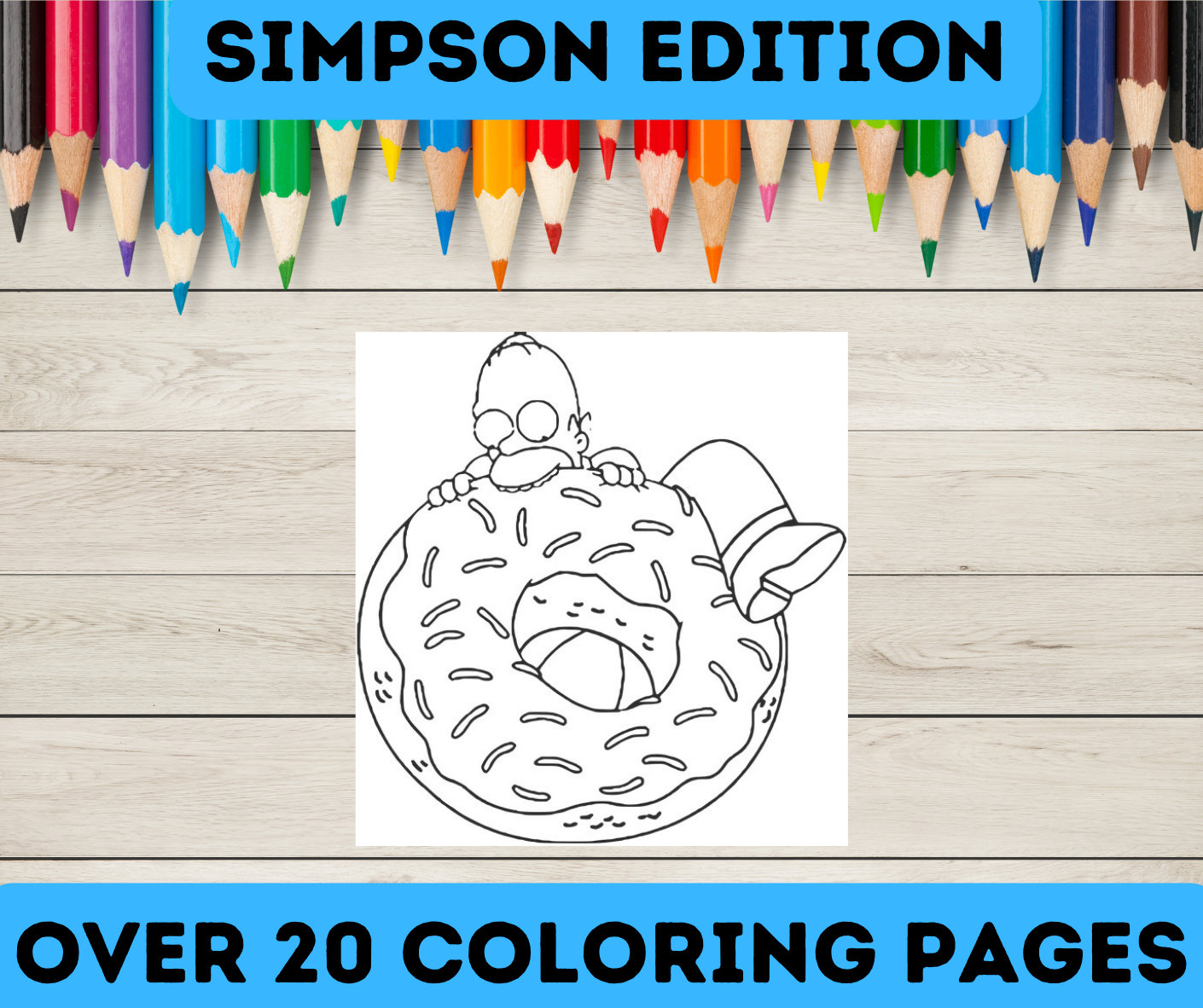 20 Coloring Pages for Kids: Printable Simpsons Coloring Pages - Etsy