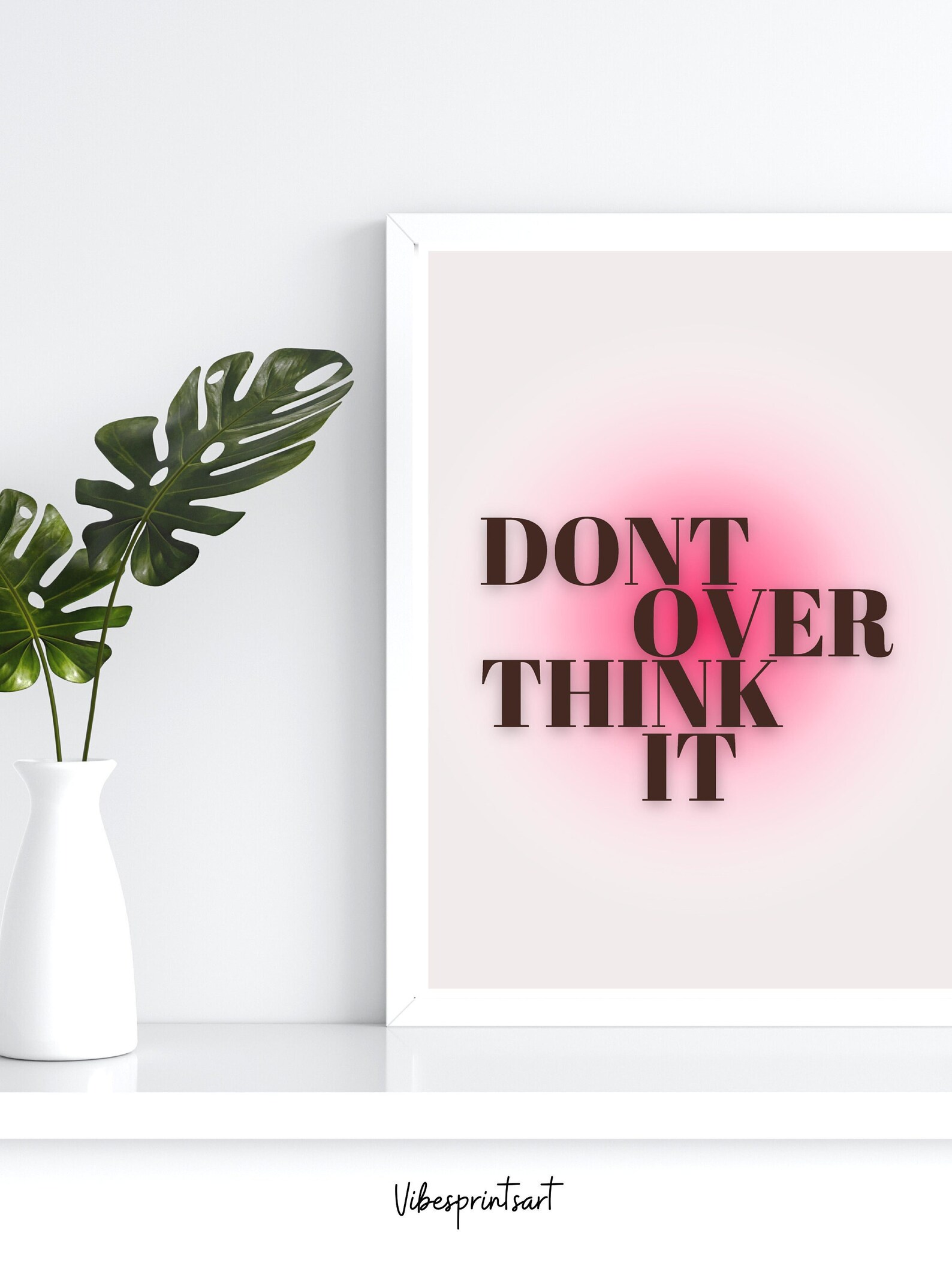 Don't Over Think It, Aura Poster, Positive Affirmation, Gradient Wall ...
