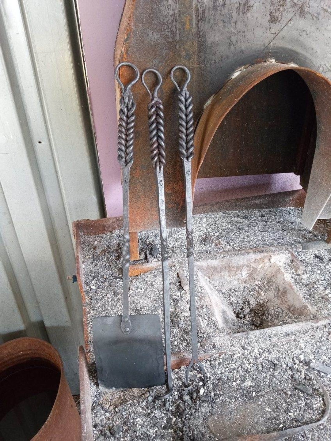 Hand Forged Barbeque Tool Set. With Wheat Twist Handles. - Etsy