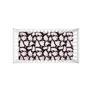Goth Baby Pink Ghost Fitted Crib Sheets, Gothic Nursery, Pastel Goth ...