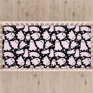 Goth Baby Pink Ghost Fitted Crib Sheets, Gothic Nursery, Pastel Goth ...
