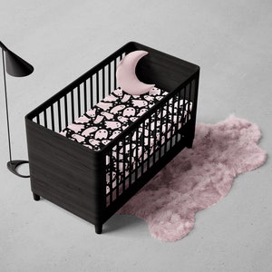 Goth Baby Pink Ghost Fitted Crib Sheets, Gothic Nursery, Pastel Goth ...