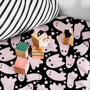 Goth Baby Pink Ghost Fitted Crib Sheets, Gothic Nursery, Pastel Goth ...