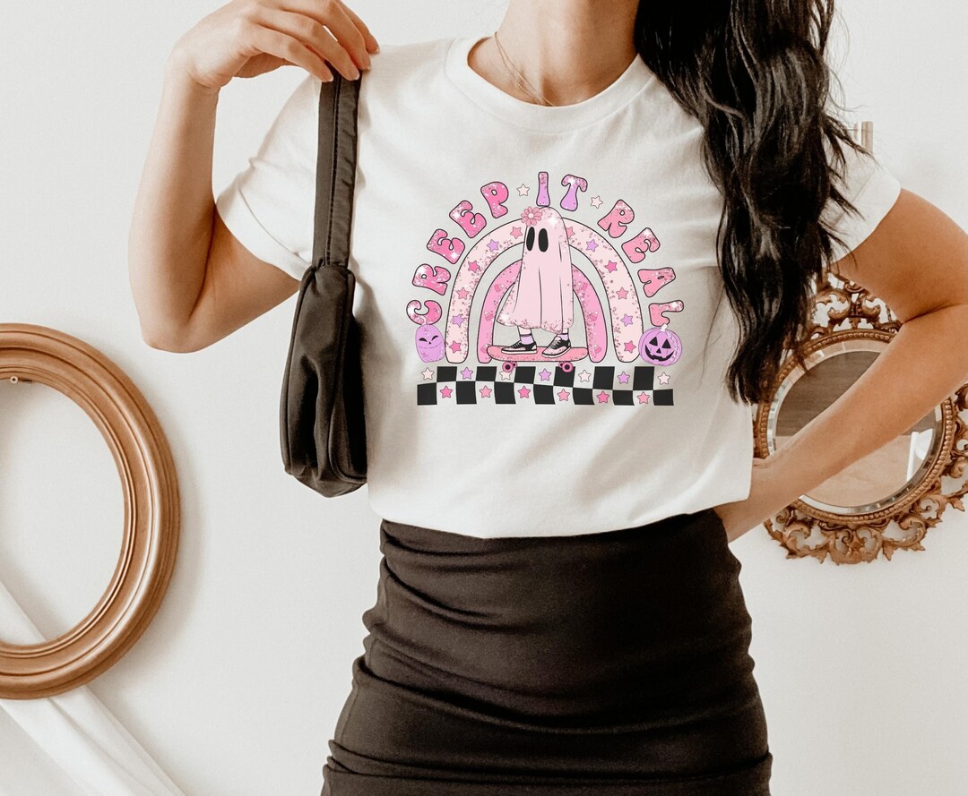 Creep It Real Ghost Pastel Halloween Vibes Shirt, Boo Spooky Season ...