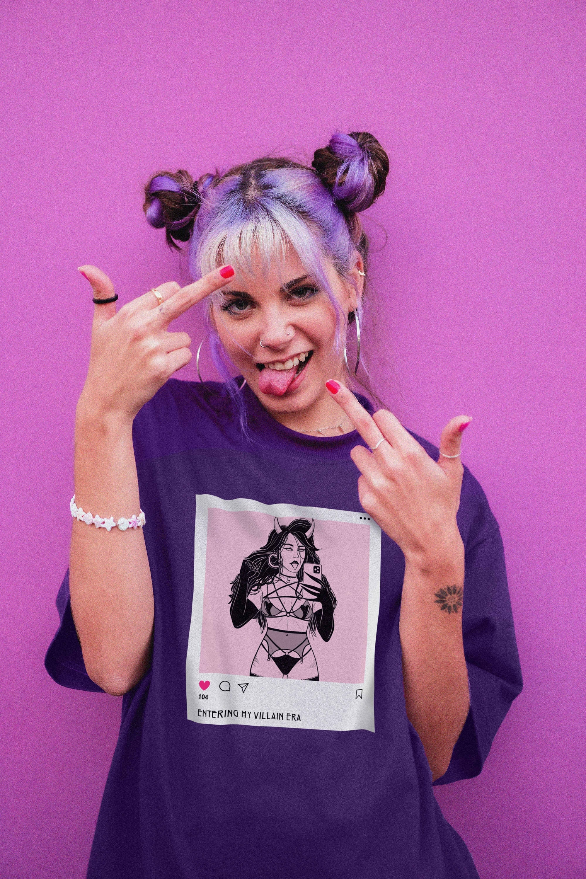 Villain Era Egirl T-shirt: Yami Kawaii Pastel Goth Devil Woman - Etsy