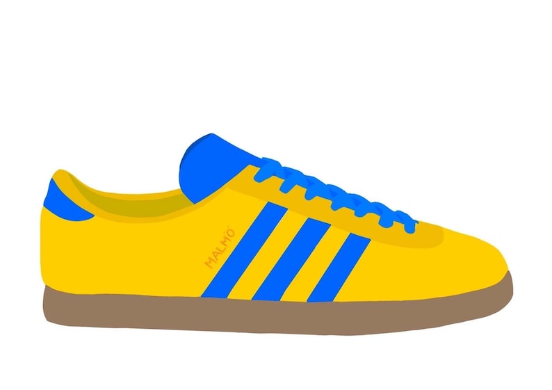 Adidas Malmo Digital Art A4 A3 Print Illustration Colour Vintage ...
