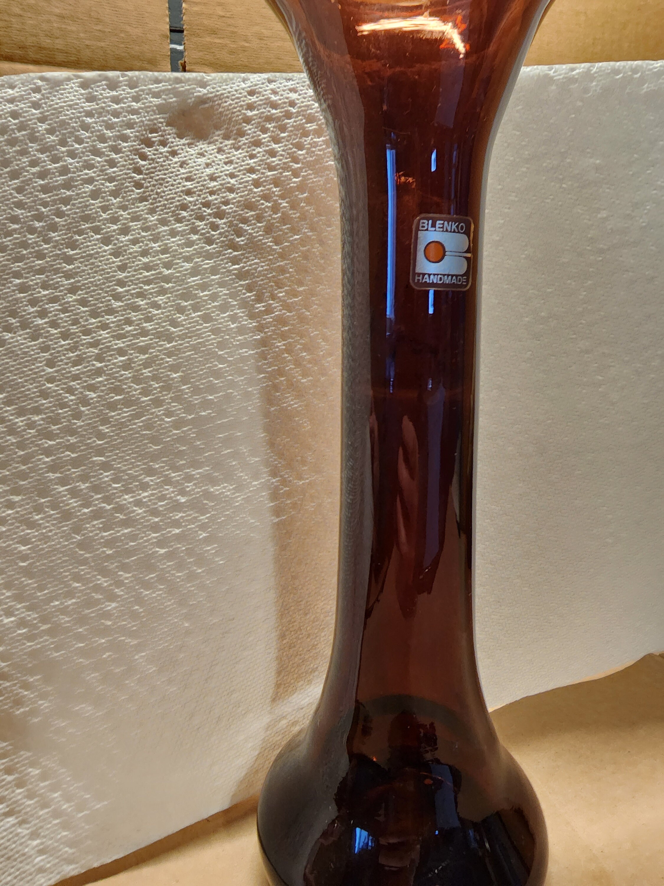 Vintage Blenko Hourglass Vase - Etsy