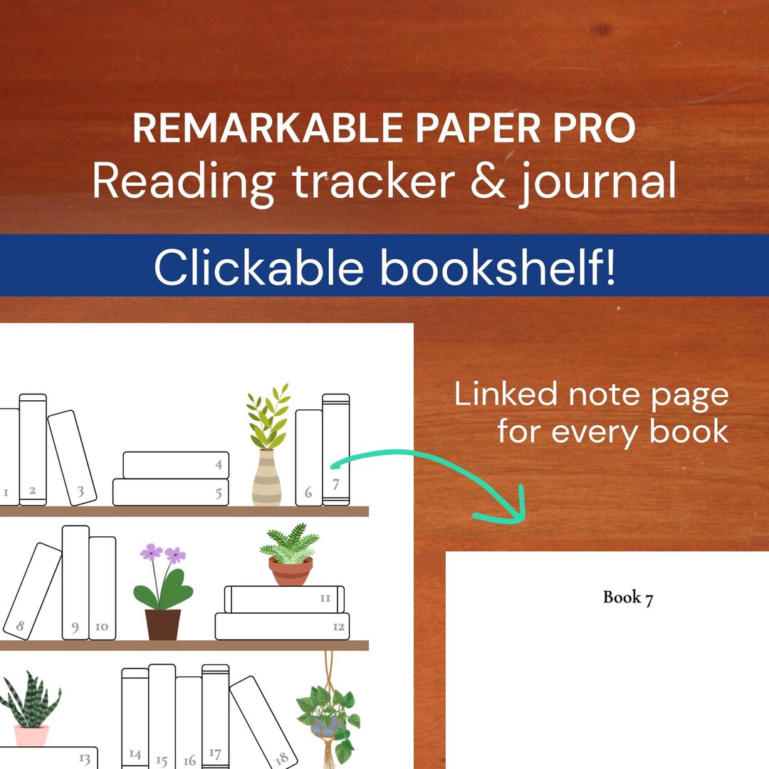 Remarkable Paper Pro Reading Tracker / Journal - Clickable Digital ...