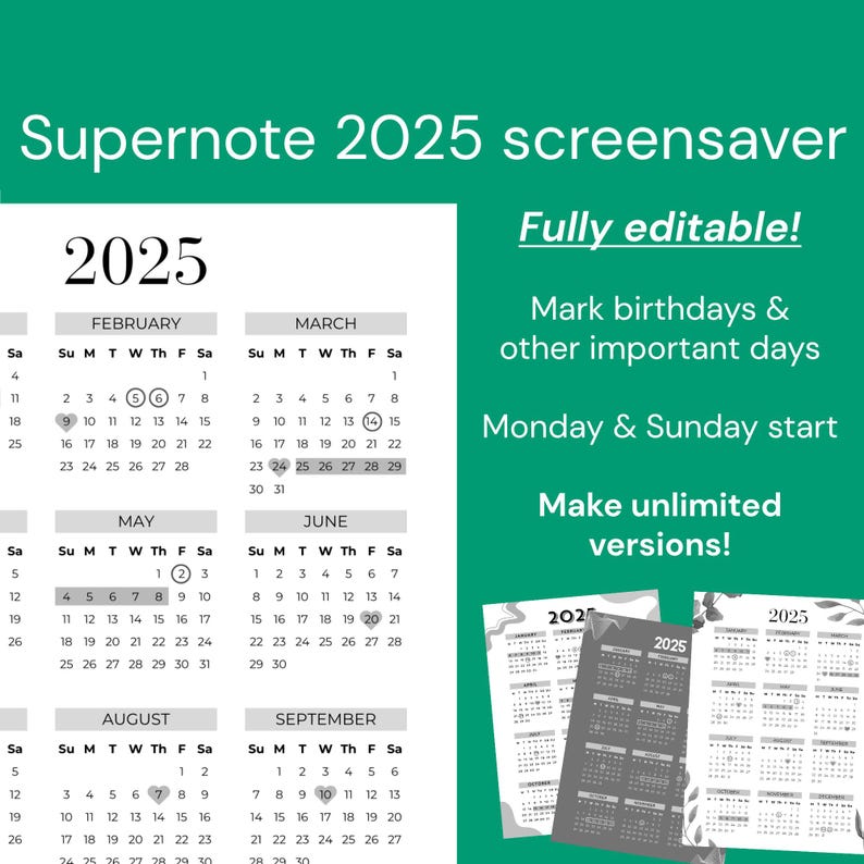 Supernote 2025 CUSTOMIZABLE Screensaver / Template - Make Unlimited ...