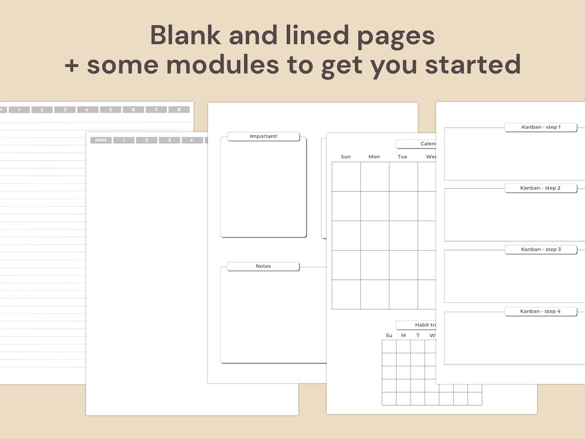 Kindle Scribe EDITABLE Linked PDF Notebook - Insert Your Own Images ...