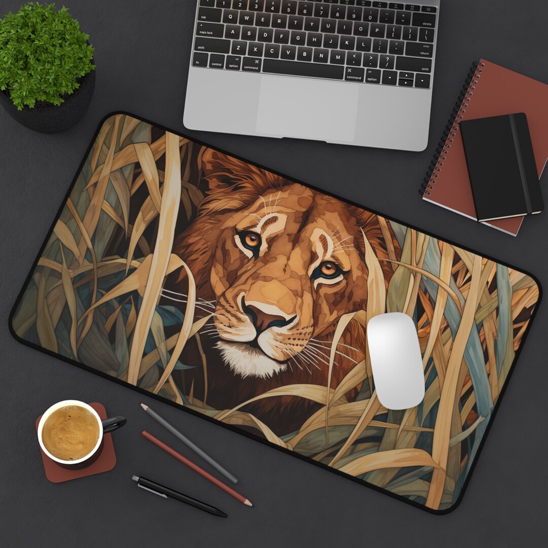 Beautiful Lion Desk Mat, Wildlife Inspired Desk Mat, Workspace or ...